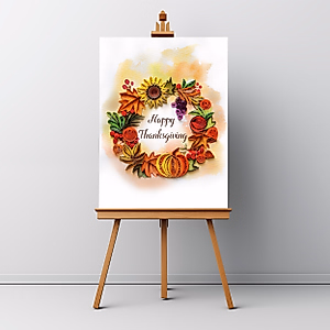 QUILLCRAFT Thanksgiving Colorful Greeting Card, Happy Thanks Giving, Fall Autumn Artful Watercolor Card, Quilling Quilled Card for Thanksgiving for Men and Women, Him and Her (Thanks Giving)
