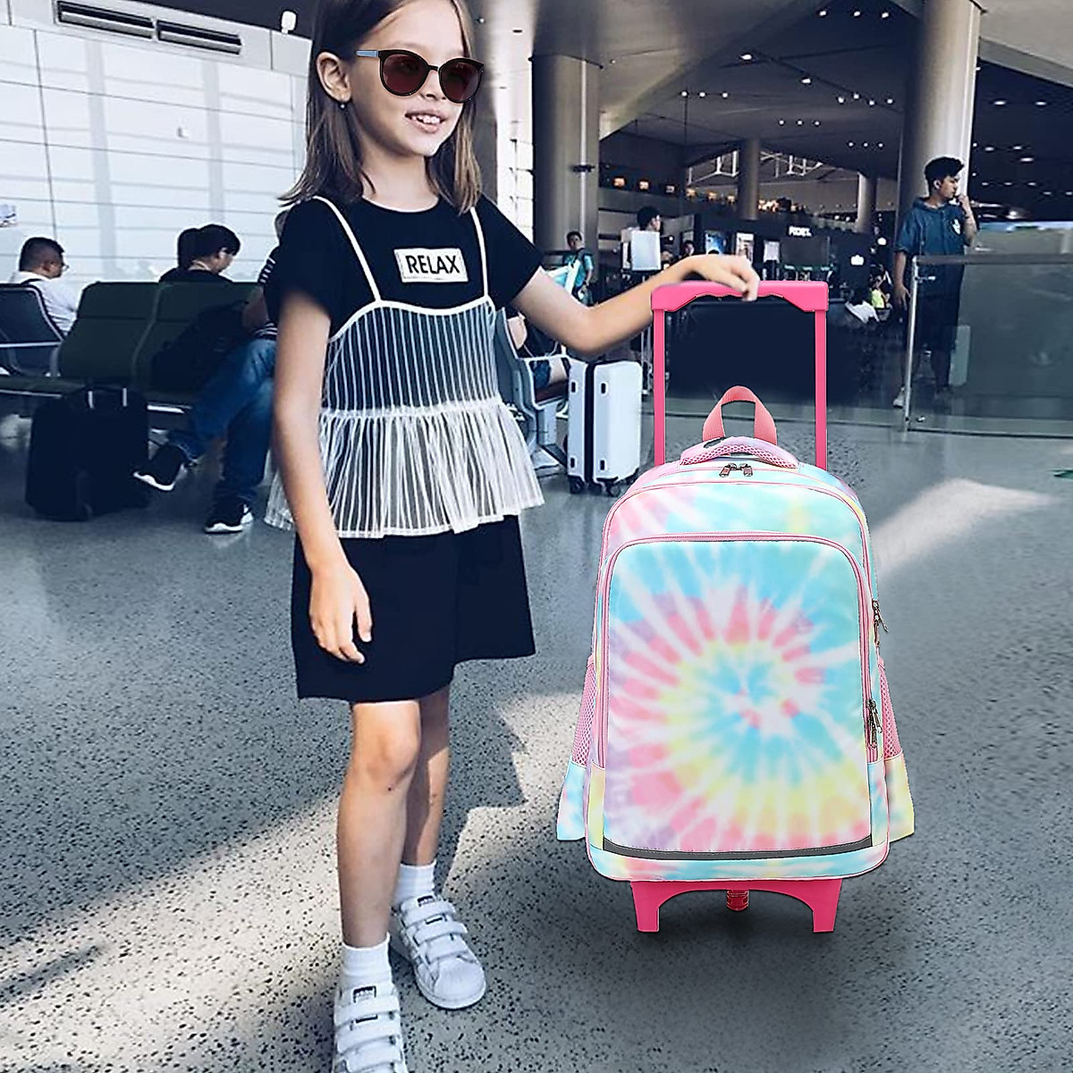 CAMTOP Rolling Backpack With Matching Lunch Bag Kids Luggage Carry On Girls Boys School Bookbags Wheeled Backpack Set