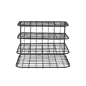 Spectrum Diversified Vintage Cabinet & Countertop Cookware & Bakeware Plate Rack & Lid Holder, Bakeware & Pan, Rustic Farmhouse Kitchen Cabinet Organizer, Rack, Industrial Gray