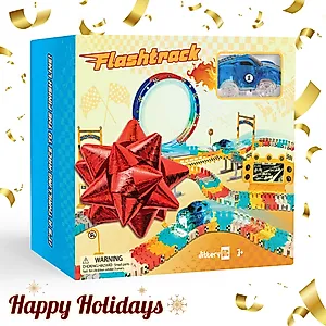 JITTERYGIT Race Track Glow in The Dark Magic Toy Set, Kids Light Up Flexible Car Tracks - Best Birthday Gift for Boys Girls and Toddlers 3 4 5 6 7 8 Year Old