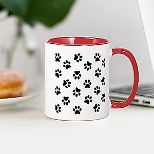 CafePress Black Pawprint Pattern Mugs Ceramic Coffee Mug, Tea Cup 11 oz
