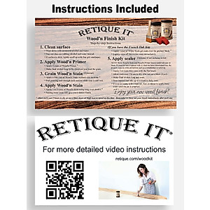 Wood Finish Multi-Purpose Kit – GO Beyond Faux Wood with Paintable Liquid Wood Based Primer and Gel Stain - Graining Tools Included (16oz Kit, Pickled Oak)