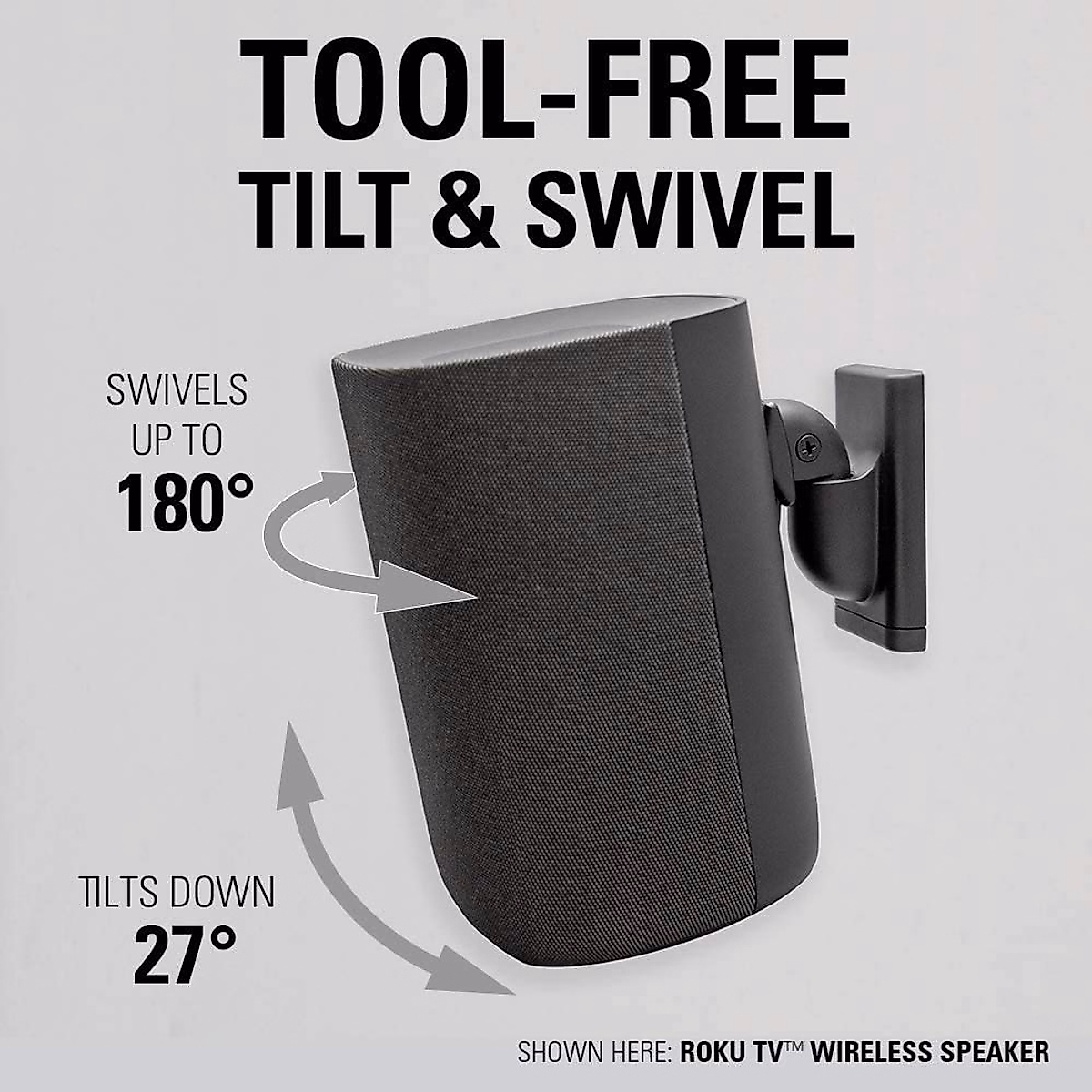 Sanus Universal Speaker Wall Mount for Small Speakers Compatible with Bose, Harmon Kardon, JBL, KEF, Klipsch, Roku, Polk, Sony & Others - Pair