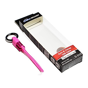 Tera Grand - Apple MFi Certified Keychain Braided Lightning Cable for iPhone 14/13/12/11 Pro Pro Max Plus Mini, SE XS Max XR X, 8/7/6 Plus, iPad, AirPods, Pink