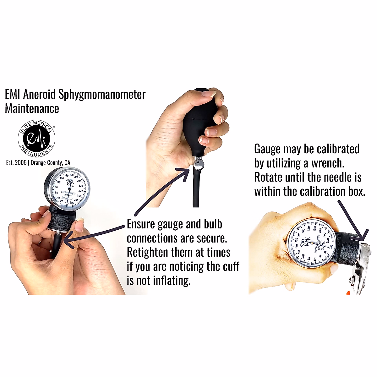 EMI EBL-430 Navy Sprague Rappaport Dual Head Stethoscope and Manual Aneroid Sphygmomanometer Blood Pressure with Large Adult Cuff (Cuff Size: 33 cm to 51 cm | 13 inch to 20 inch)