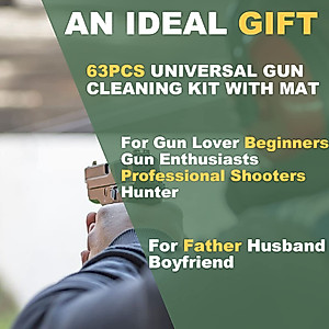 iunio Gun Cleaning Kit, Universal Gun Cleaning, All Caliber, with Mat and Carrying Case, for All Guns, Rifle, Shotgun, Handgun, Pistol, Hunting, Shooting Cleaning kit