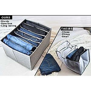 Golden Chest Clothing Storage Organizer for Pants and Clothes | Wardrobe Space Saving Bedroom Closet Organization | Drawer Organizers with Dividers for Jean Pant Leggings Shirt | Large Upgraded Size