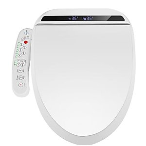 YOURLITE Bidet Toilet Seat Electric Warm Water Bidet with Warm Air Drying, Heated Seat Bidet with Self-cleaning Nozzle Temperature Adjustable White Toilet Seat