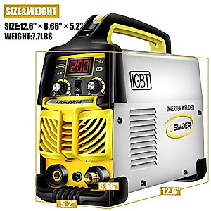 SSIMDER TIG Welder 110V/220V Dual Voltage 200A TIG/ARC/Stick 2 in 1 Welder IGBT Inverter DC TIG Welding Machine