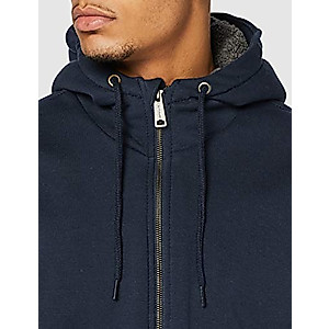 Carhartt Men's Rain Defender Rockland Sherpa Lined Hooded Sweatshirt, New Navy, Small