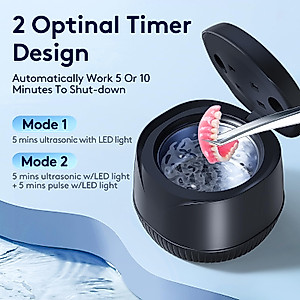 Ultrasonic U-V Cleaner for Dentures, Retainer, Mouth Guard, Aligner, Whitening Trays, Toothbrush Head, 45kHz Ultrasonic Retainer Cleaner Machine for All Dental Appliances, Jewelry, Diamonds