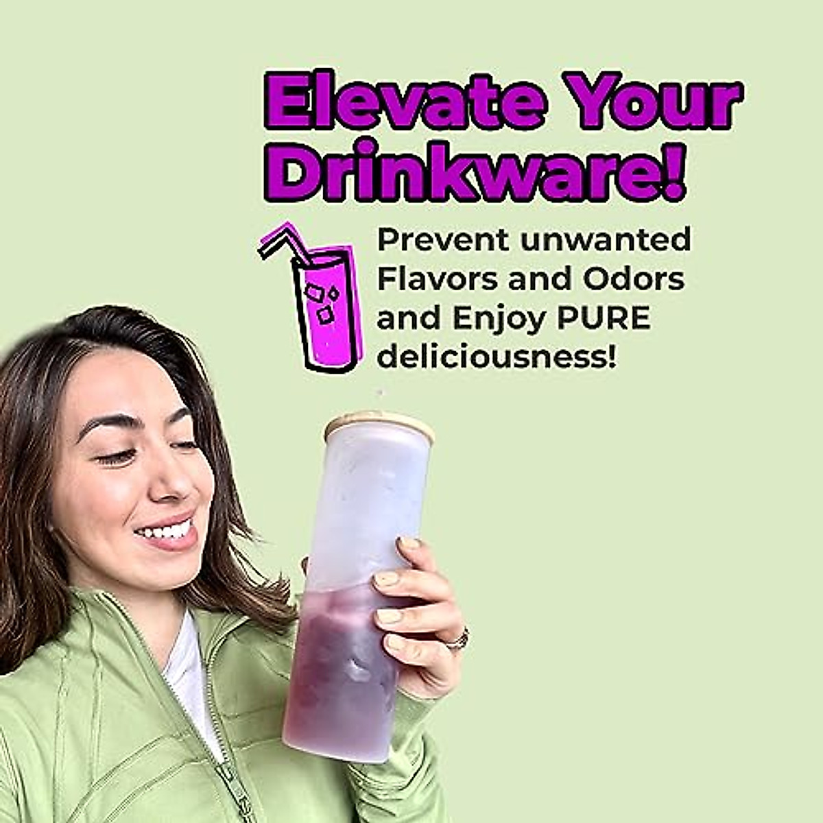 MHM Sublimation Glass Blank Tumbler Skinny Frosted 20oz and 25oz with Bamboo Lid and Straw (Sky Blue, 20oz)