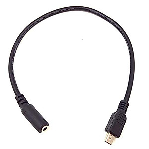 Wpeng Qaoquda (2-Pack) Mini USB Male to 3.5mm Female Audio Cable for Active Clip Mic Microphone Adapter Cord-1Feet