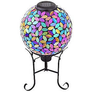 Alpine Corporation GRS122A-SLR Gazing Globe, 10" L x 10" W x 12" H with Stand: 17" H, Purple