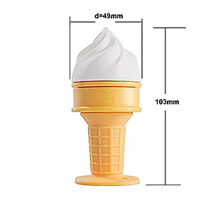Smily Mia Freezer Teether for Babies 12-18Months,Freezable Ice Cream Toy for 6-12Months Babies,Cold Water Soother for 3-6Months for Teething Pian Relief,Cream White