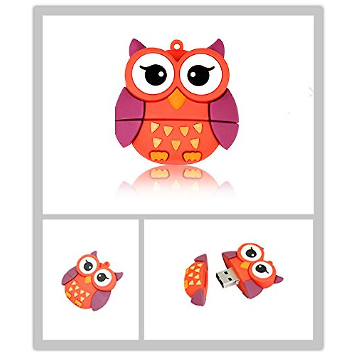 QICAIHU Novelty Big Eyes Owl Shape Design 64GB USB 3.0 Animal Flash Drive Cute Memory Stick Thumb Drive Data Storage Pendrive Cartoon Jump Drive Gift