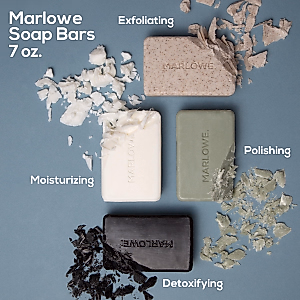 MARLOWE. No. 102 Men's Body Scrub Soap 7 oz | Best Exfoliating Bar for Men | Made with Natural Ingredients | Green Tea Extract | Amazing Scent