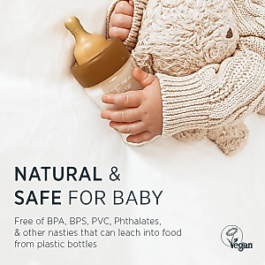 HEVEA Wide Neck Baby Bottle Cap - Glass Bottle Cap Single-Pack - 100% Natural Rubber 0+ Months, Free from Plastic, BPA, and Phthalates