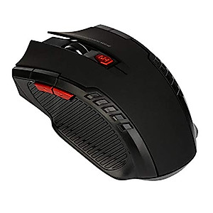 2.4GHz Wireless Optical Mouse Game Mice with USB Receiver Mause for PC Office Laptops (Black)