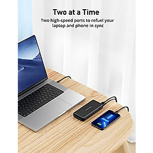 evatronic Laptop Power Bank, 20000mAh 60W PD 3.0 Portable Charger, USB C Fast Charging External Battery Pack for MacBook, Dell, iPad Pro, iPhone 14 Pro Max, Galaxy, Switch, Steam Deck and More