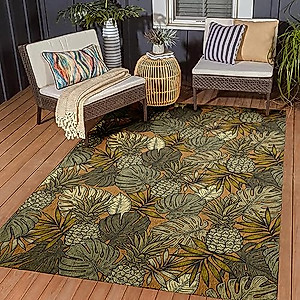 Dalyn Rugs Indoor/Outdoor Tropics TC11 Brown Washable 8' x 10' Rug