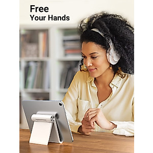 UGREEN Tablet Stand Holder for Desk 2 Pack Stand Compatible for iPad 10.2 iPad Pro 11 Inch iPad 9.7 iPad Mini 6 5 4 3, Desktop Portable Phone Stand Adjustable Home Office Accessories, Black and White