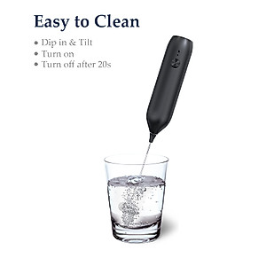 COKUNST Electric Milk Frother Handheld Rechargeable USB C, Powerful Milk Frother with Stand, Mini Drink Mixer Electric Handheld, Durable Whisk Coffee Milk Frother for Cappuccino, Latte, Hot Chocolate