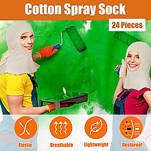 Hercicy 24 Pcs Spray Socks Painters Mask Hair Sock Unisex Adult Head Covering Painting Mask Soft Cotton Stretch Hood Mask for Paint (Nude)