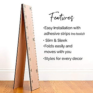 Headwaters Studio Wooden Ruler Growth Chart for Kids | Nursery Wall Decor Boys & Girls Room| Natural Schoolhouse Ruler | Made in USA