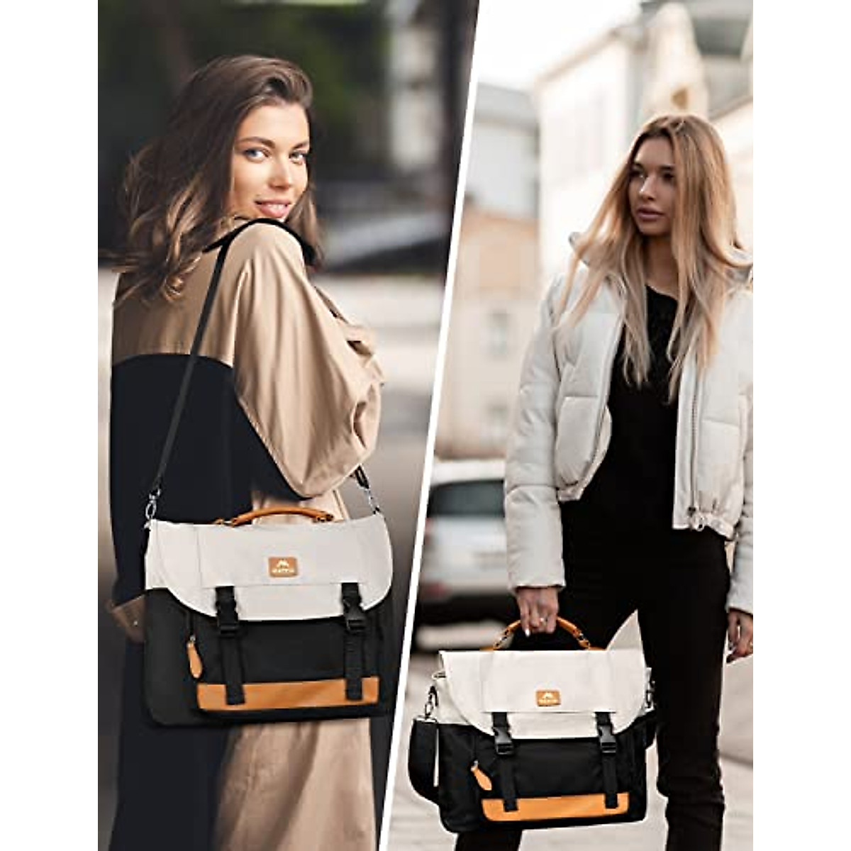 Messenger Bag for Women, 15.6 Inch Laptop Bags Computer Case with Shoulder Strap, Water Resistant Crossbody Carrying Laptop Sleeve Fashion Cute Work Briefcase for Travel School Office, Girl Gift Ideas