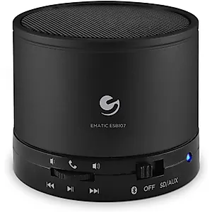 Ematic Bluetooth Wireless Speaker & Speakerphone for iPhone, iPad, iPod, Android devices, & Laptops, Blue