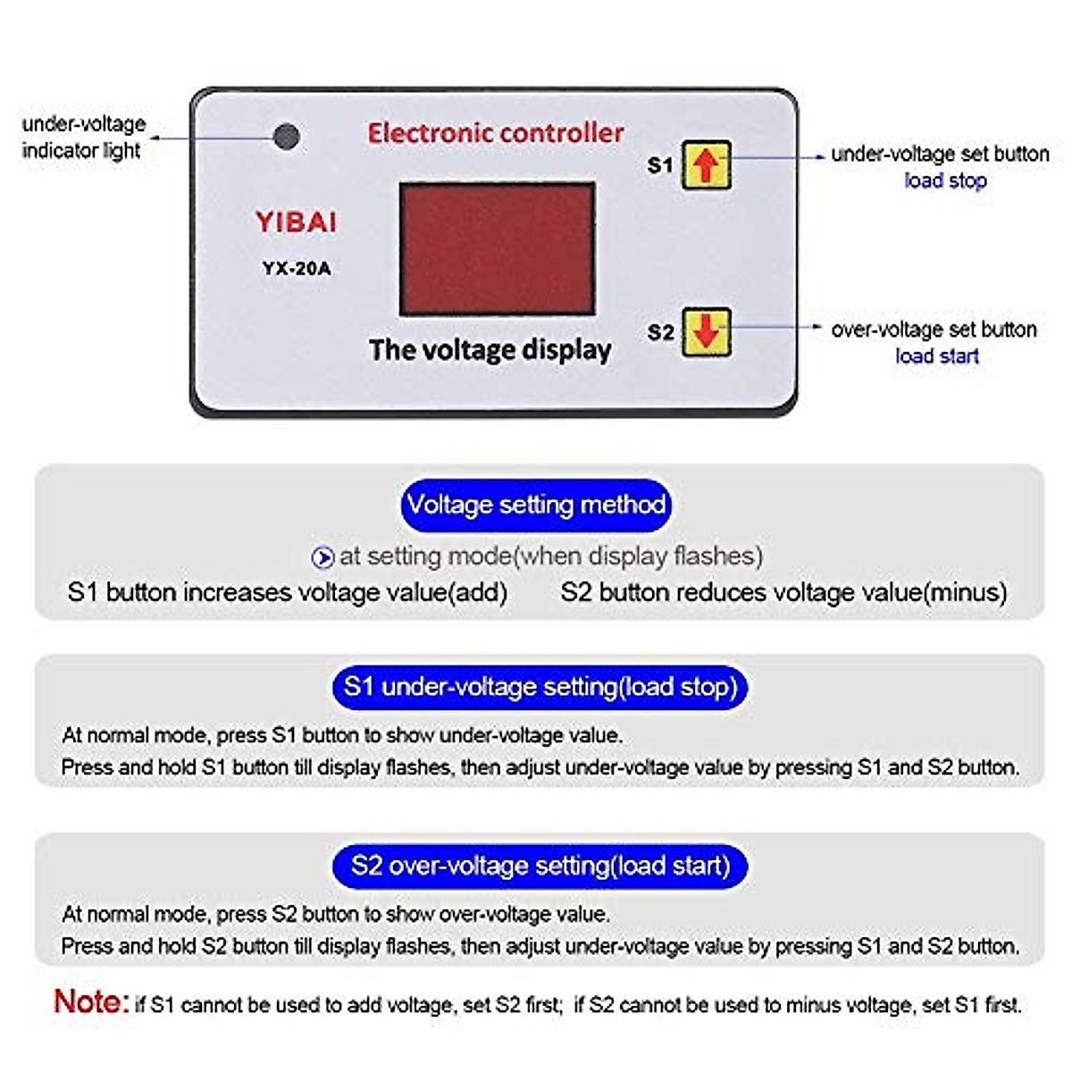 12V Battery Low Voltage Cut Off Switch On Protection Undervoltage Controller Under-Voltage Control