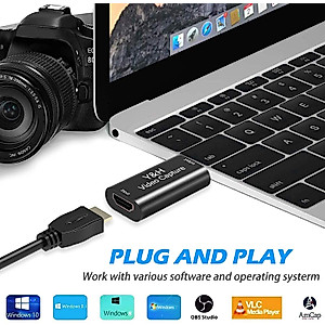Y&H HDMI Video Capture Card HD 1080P Video Record via DSLR,Camcorder,Action Cam,Support Broadcast Live Streaming
