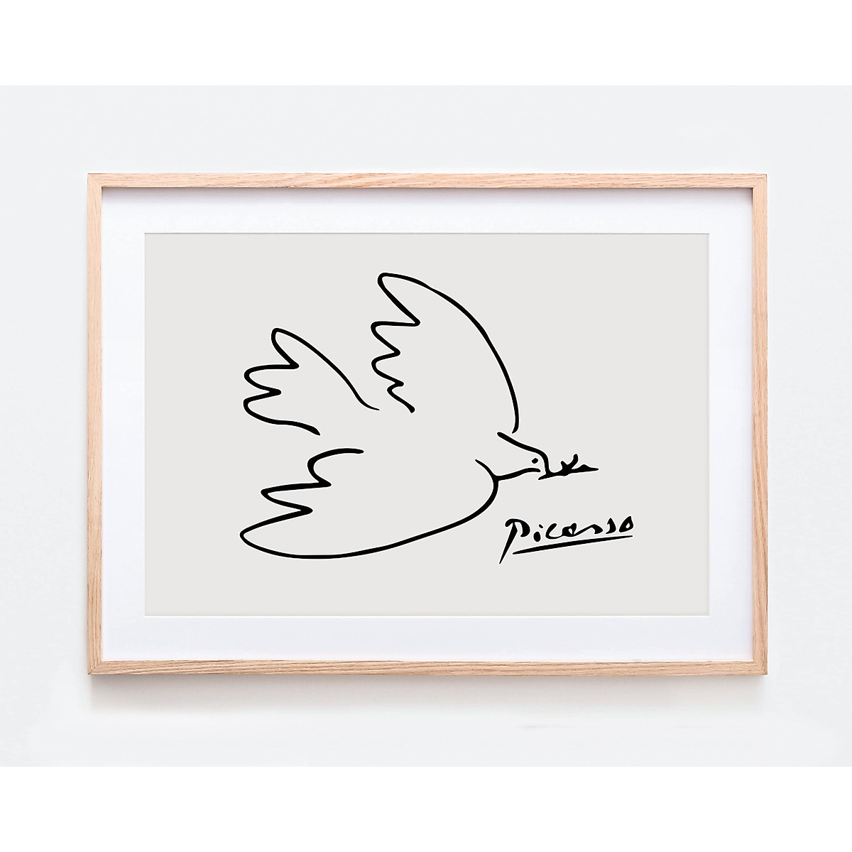 Wall Art Print Picasso Print, Picasso Dove Print, Pablo Picasso Dove of Peace Line Art Print, Picasso Poster, Vintage Poster, Museum Exhibition Poster PP27 11x17 Inches