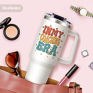 40oz Coach Tumblers for Men Women, Coaching Gifts for Cheer Softball Football Players, Coaching Gifts Tumbler with Handle, Coaches Gift for Men on Years Gift,Valentines Day Birthday Coaches Day