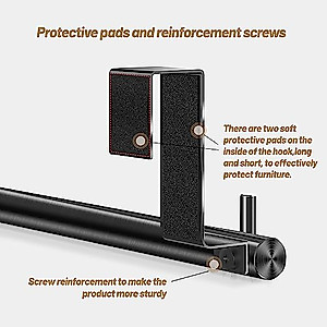 VEHHE Kitchen Towel Holder-2pcs, 9-Inches, Dish Towel Holder with 2 Hooks, Towel Holder for Kitchen Cabinet with EVA Foam Pads, Over The Door Towel Holder for Kitchen and Bathroom (Black)