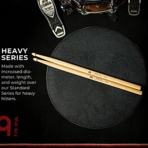 Meinl Stick & Brush Drumsticks, Heavy 2B-American Hickory with Acorn Shape Wood Tip-Made in Germany (SB110)