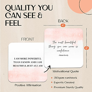 CUCOLUS I am Enough Affirmations Cards, Positive Affirmations Cards with Encouragement & Motivational Quotes, Inspirational and Self Care Gifts with Premium Gift Box, Deck of 50