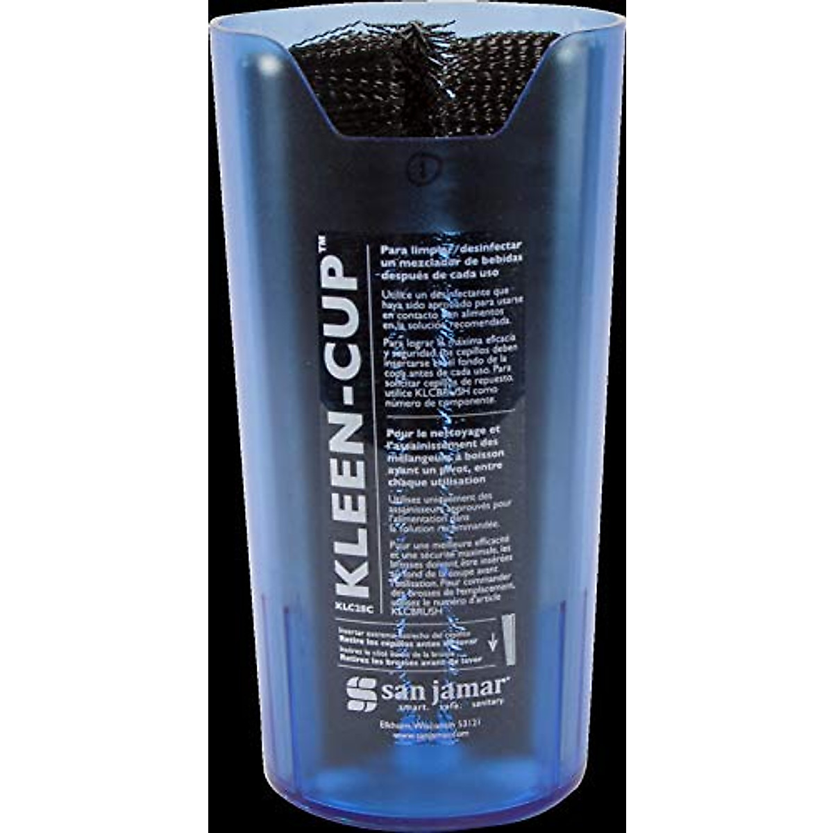 San Jamar KLC28C Kleen Spindle Mixer Sanitizing Cup, 4" Diameter x 7-3/4" Height