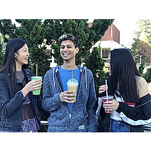 Karat Earth KE-C9337 10.25" Giant Paper Spiral Straws (7mm), Wrapped, Blue & White (1,200 ct)