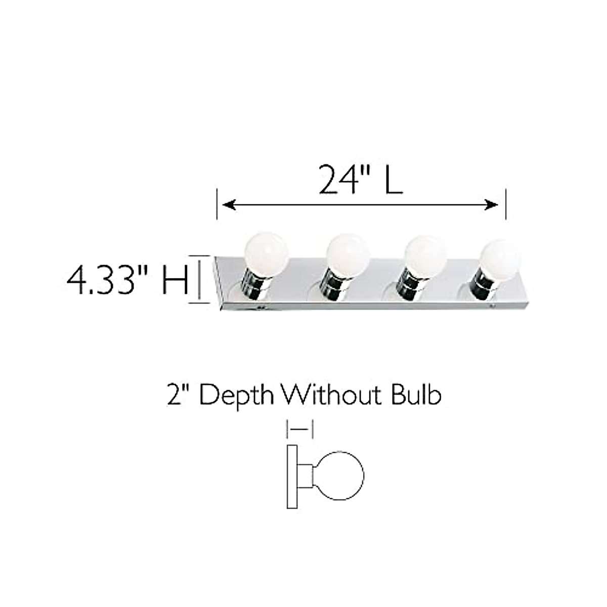 Design House 500892 4 Light Vanity Light, Polished Chrome, 24"