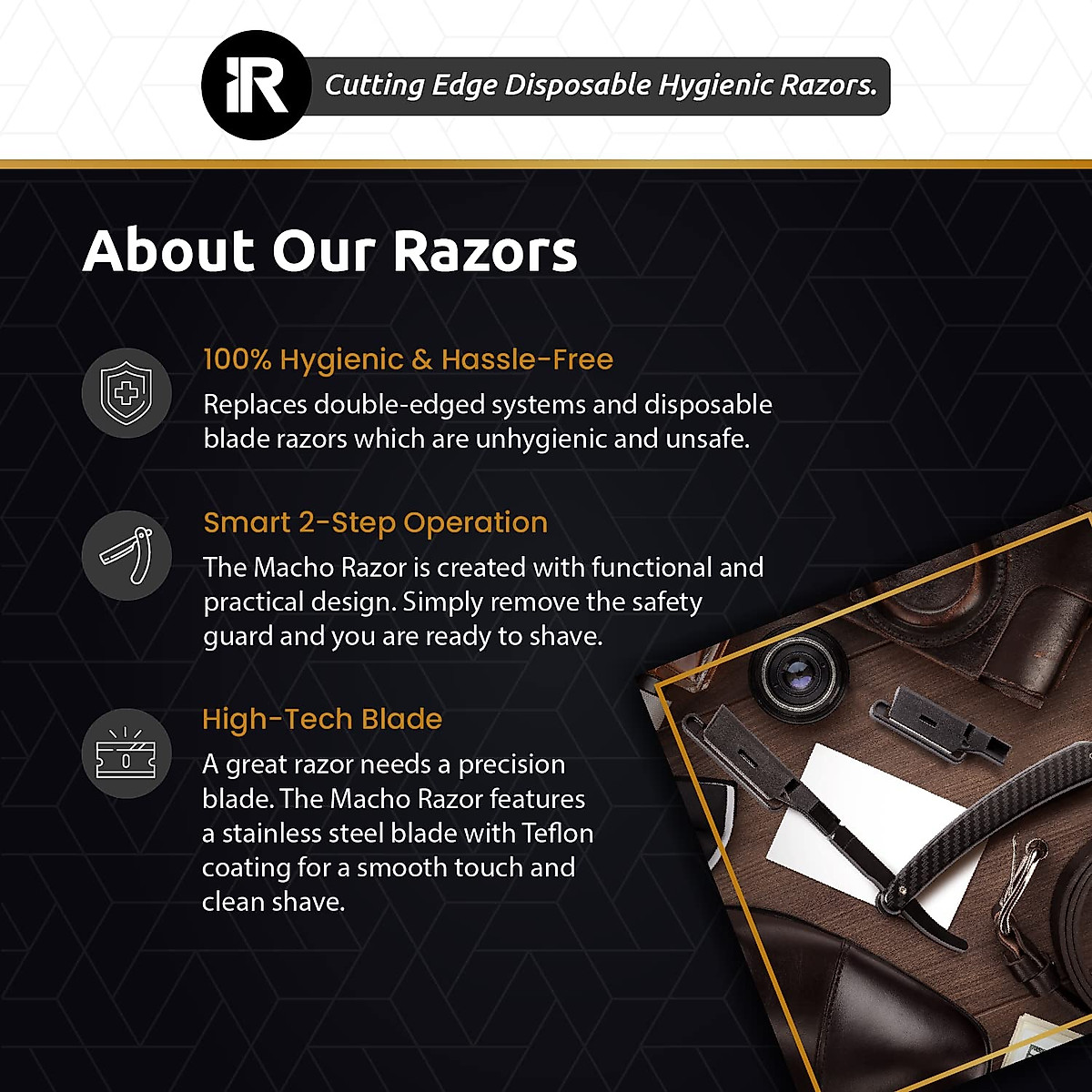 Professional Straight Razors for Men - 100 Disposable Straight Edge Razors Featuring Stainless Steel Blade w/Blade Guard - Essential Barber Accessories for Close Shaving and Grooming by Better Barber