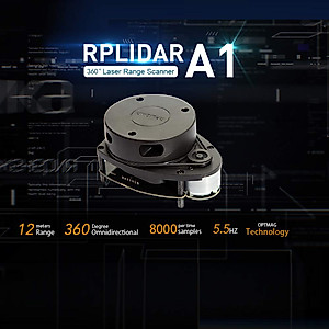 Slamtec RPLIDAR A1M8-R6 with MX1.25 to 2.54 Dupont Wire kit, 2D LIDAR Sensor 360 Degree Scanning Radius, for Bstacle Avoidance and Navigation of Robots