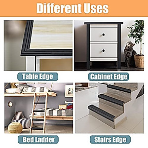 Amerbro Bunk Bed Ladder Pads - PVC Soft Corner Protectors with Strong Adhesive Bunk Bed Ladder Cover for Stair Steps Foot Comfort 6.6 ft (2M) - Black