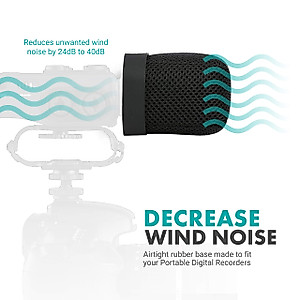 Movo WST-R30 Fitted Nylon Microphone Windscreen with Acoustic Foam Technology for Zoom H4n, H5, H6, Tascam DR-100 MKII and Sony PCM-D50 Portable Digital Recorders
