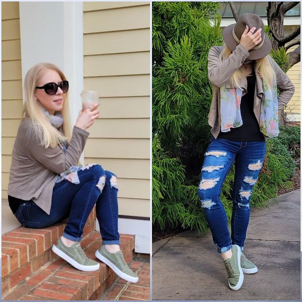 JENN ARDOR Women's Stylish Slip On Sneakers No Laces Elastic Low Top Canvas Sneakers Trendy Flats Comfortable Casual Walking Shoes