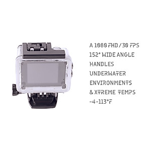 iJoy Arise 1080p Waterproof Action Cam Camera with Mounts and Accessories