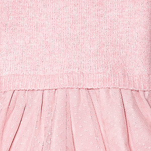 Gerber Baby and Toddler Girls Sweater Dress with Tulle Skirt, Pink, 4T