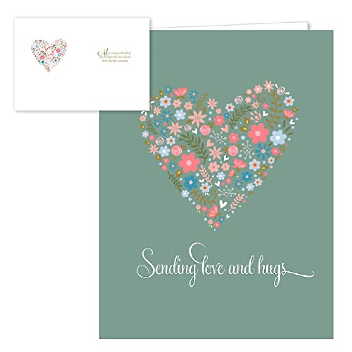 Heartfelt Sympathy Card Pack / 25 Note Cards Set / 5 Warm Comfort Designs / 4 5/8" x 6 1/4" Peace Note Cards/Made In The USA