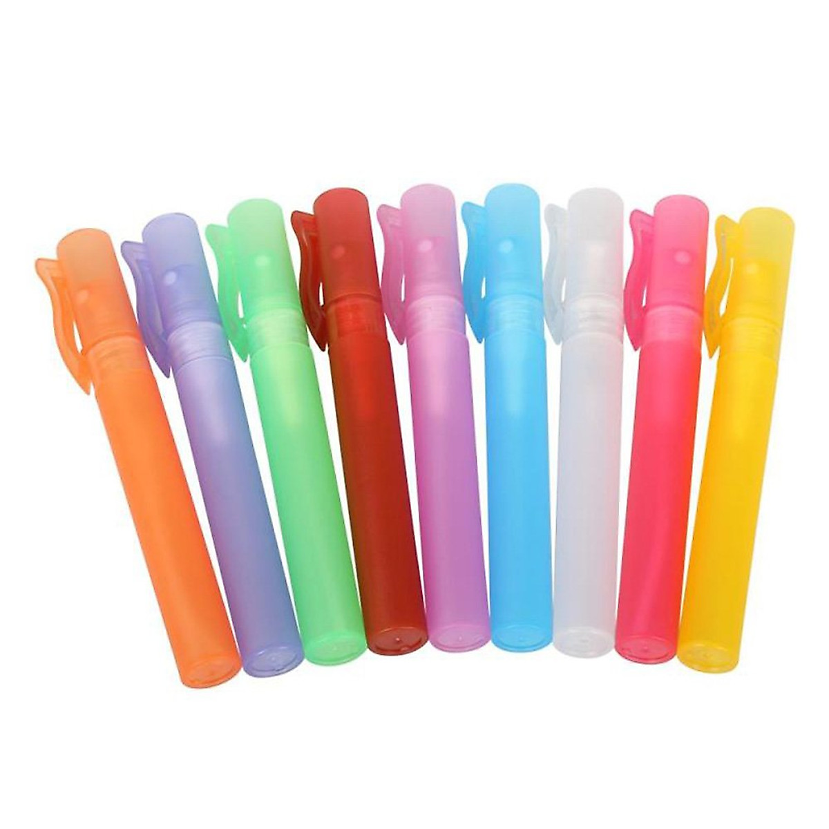 Furnido 10ml 1/3oz Mini Portable pen Perfume Bottle Spray Bottle sample small empty containers fragrances atomizer refillable bottles colored Plastic Pen Shape Travel set-pack of 10 Random Color